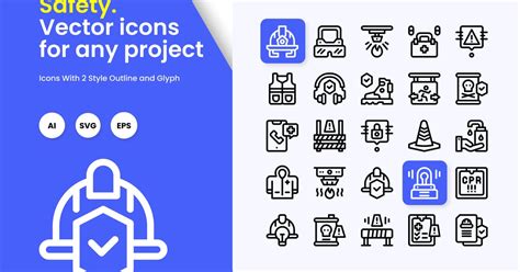 Safety Icons Icons Ft Protection And Security Envato