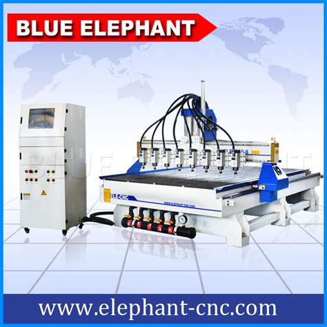 ELE1730 One Head With Eight Spindles Cnc Router Blue Elephant CNC Machinery