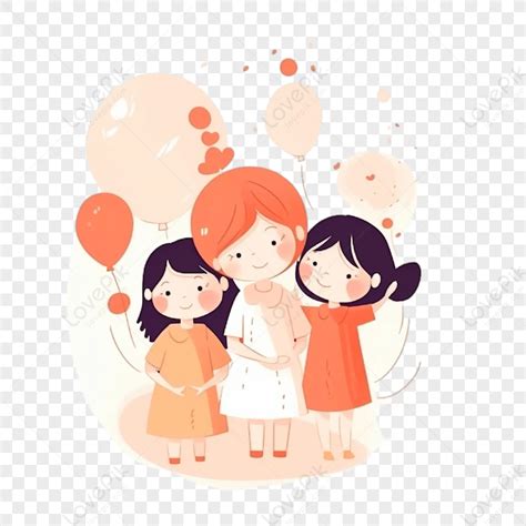 어린이날 삽화 여섯 하나 애니메이션 여자애 Png 일러스트 무료 다운로드 Lovepik