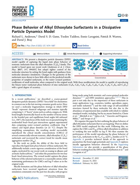 pdf phase behavior of alkyl ethoxylate surfactants in a dissipative