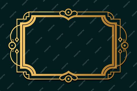 Premium Vector Gold Ornamental Rectangular Frame Border Luxurious Vector Design Element Background
