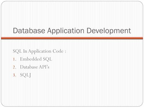PPT Database Application Development PowerPoint Presentation Free Download ID 9221264