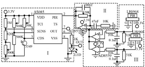 circuit schematic of pyroelectric infrared sensor download scientific