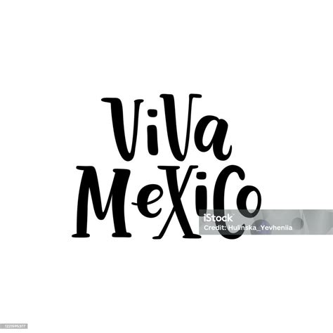 비바 멕시코 흰색 배경에 고립 된 손으로 그린 글자 문구입니다 광고 포스터 발표 초대 파티 인사말 카드 축제 바 및 레스토랑 메뉴를위한 디자인 요소 0명에 대한 스톡 벡터