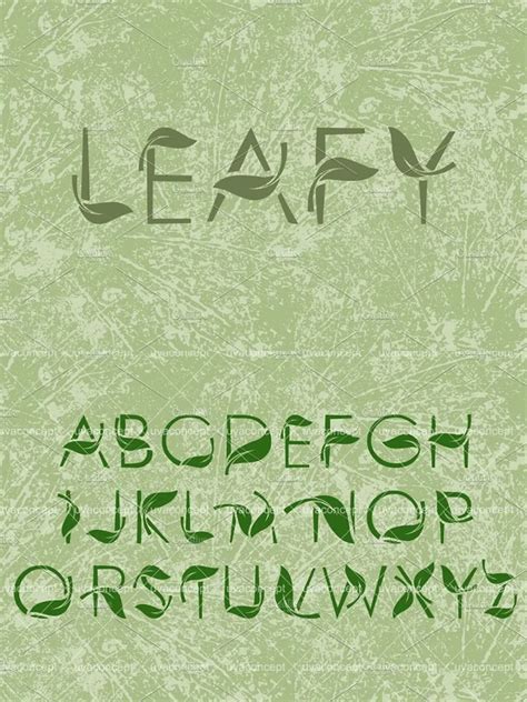 Leafy Art Font Lettering Alphabet Fonts Typography Alphabet