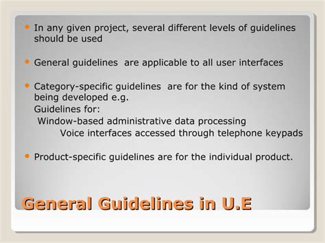 Usability Engineering General Guidelines Ppt Operating Systems Computer Software And