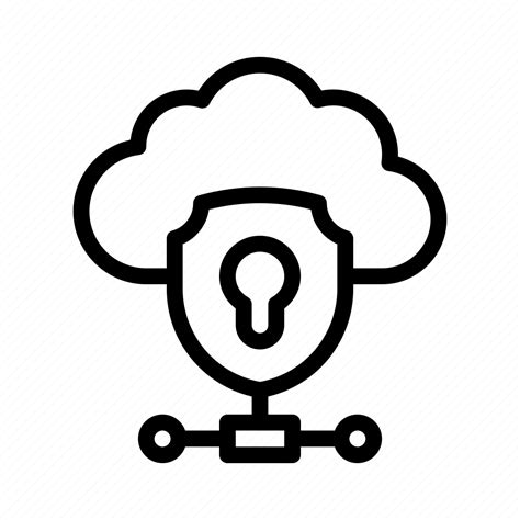 Cloud Lock Computing Protection Technology Data Digital Icon