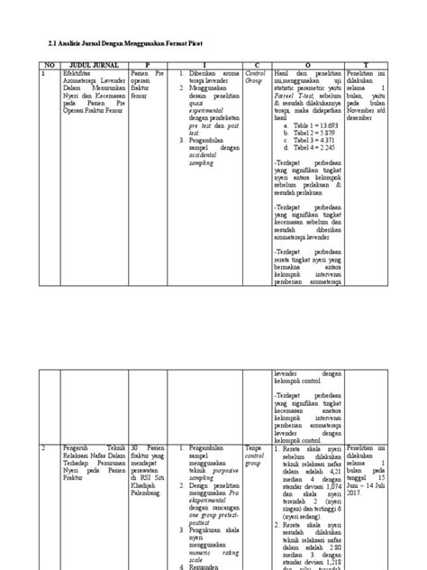Analisis Jurnal Dengan Menggunakan Format Picot Pdf