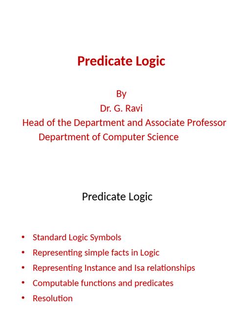 4305 Predicate Logic Ai Gr Pdf Logic Mathematical Logic