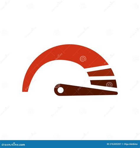Color Speedometer Speed Meter Heating Temperature Scale Icon Vector Illustration Stock