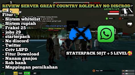 SERVER TERBARU SAMP NO DISCROD GTA ROLEPLAY INDONESIA YouTube