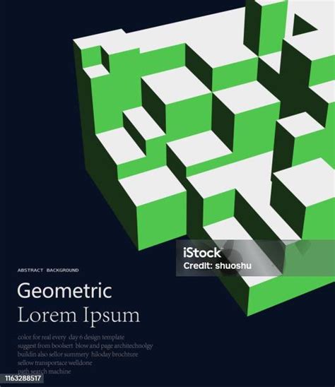 녹색 3d 기하학적 계단 큐브 미니멀리즘 패턴 배경 입방체에 대한 스톡 벡터 아트 및 기타 이미지 입방체 3차원 형태