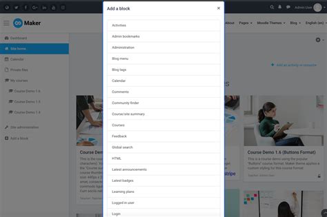 How To Addremove Moodle Blocks On Your Frontpage Elearning Themes