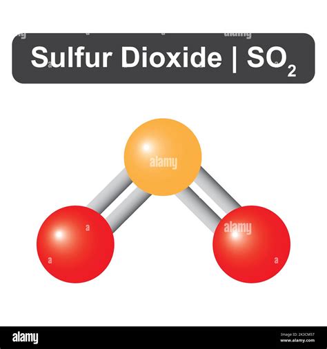 Molecular Model Of Sulfur Dioxide So2 Molecule Vector Illustration Stock Vector Image And Art