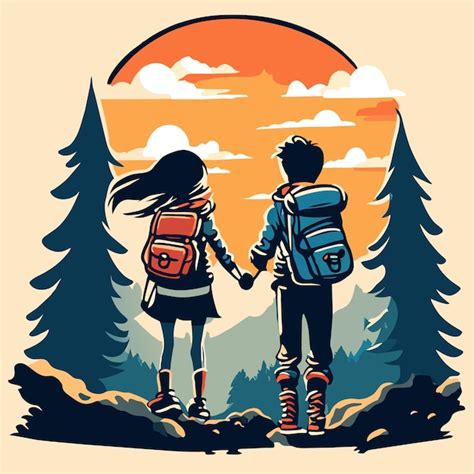 Premium Vector Cute Animated Couple Embarking On Whimsical Journey