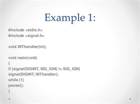 Unix Signals