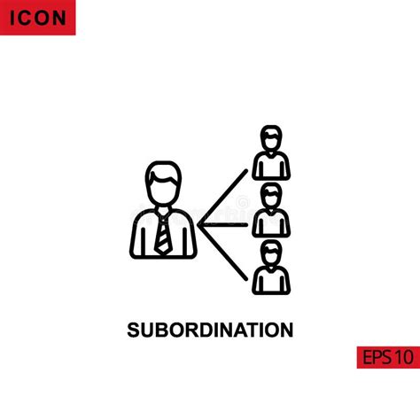 Subordination Linear Icon Concept Subordination Line Vector Sign Symbol Illustration Stock