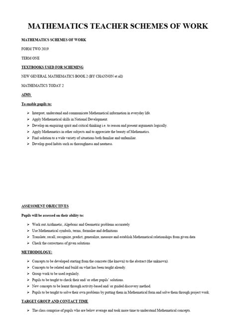 Frm 2 Maths Scheme Term 1 Pdf Mathematics Triangle