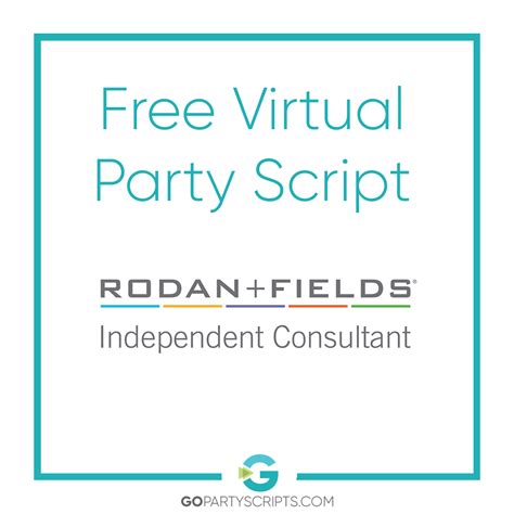 free rodan fields virtual sales party script package my blog
