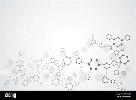 Science Network Pattern Connecting Lines And Dots Technology Hexagons Structure Or Molecular