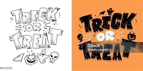 손 스케치 편지 해피 할로윈 파티 배너 디자인 인쇄 포스터를위한 템플릿 행복한 할로윈 레터링 타이포그래피 포스터 과자 안 주면