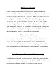 Week CST Pdf What Is Sexual Dysfunction Sexual Dysfunction Is Reocurring Difficulties