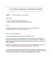 CTI110 Lab09 Docx CTI 110 Web Programming And Database Foundations
