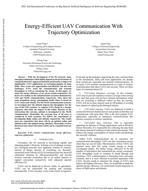 Pdf Energy Efficient Uav Communication With Trajectory Optimization