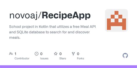 Github Novoaj Recipeapp School Project In Kotlin That Utilizes A