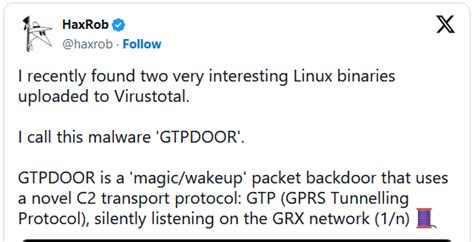 Stealthy Gtpdoor Linux Malware Targets Mobile Operator Networks