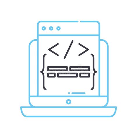 Programming Line Icon Outline Symbol Vector Illustration Concept