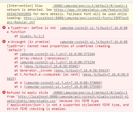 Error On UI During Opening Camunda Cockpit With Self Made Plugin Camunda Topics Camunda Forum