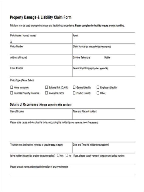 Free 10 Liability Claim Forms In Pdf Ms Word