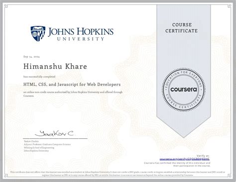 Himanshu Khare On Linkedin Webdevelopment Html Css Javascript Learningjourney Coursera
