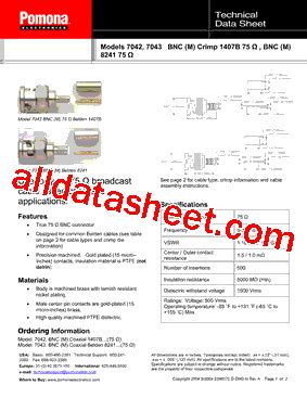 7043 Datasheet(PDF) - Pomona Electronics