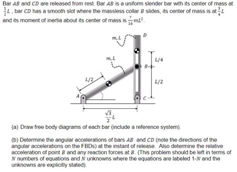 Solved Bar AB And CD Are Released From Rest Bar AB Is A Chegg Com