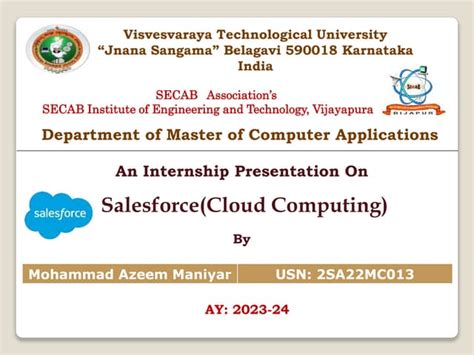 Salesforce Internship Of Cloud Computing Pptx