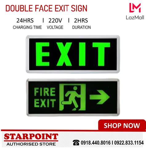 Double Sided Exit Sign Lazada Ph