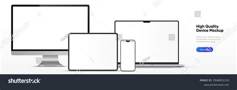 Modern Laptop Mockup Front View High Stock Vector Royalty Free
