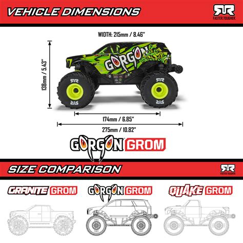 Arrma 116 Gorgon Grom 4x4 Rtr Brushed Monster Tru Hobbies Galore