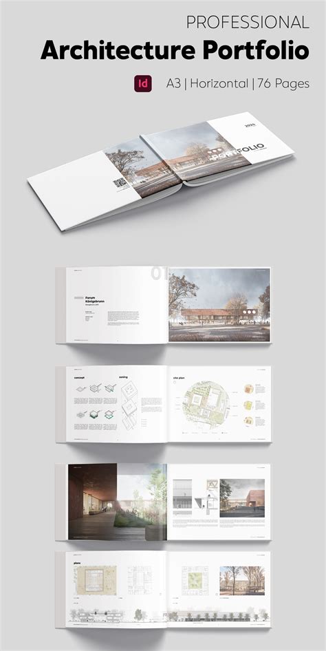 Professional A3 Portfolio Template Indesign Architecture Portfolio A3 Brochure Etsy