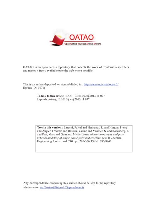 Pdf X Ray Micro Tomography And Pore Network Modeling Of Single Phase Fixed Bed Reactors