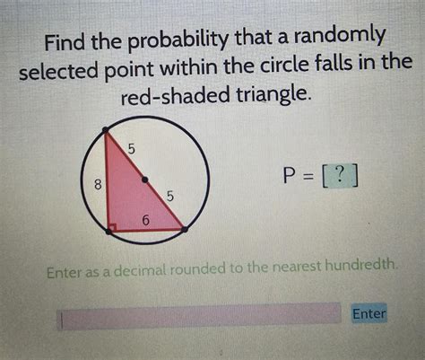 Find The Probability That A Randomly Selected Point Within The Circle