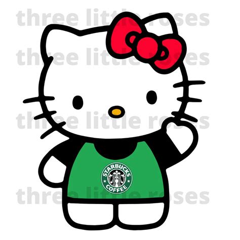 Art And Collectibles Hellokitty Starbucks Svg Digital Drawing