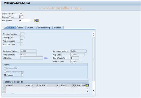 LS03N SAP Tcode Display Warehouse Master Record