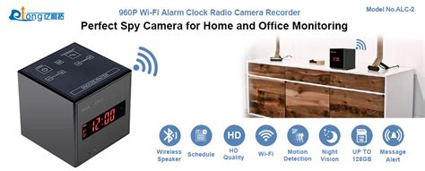 WiFi Clock Radio Bluetooth P HD IR Spy Camera Hidden Camera Surveillance