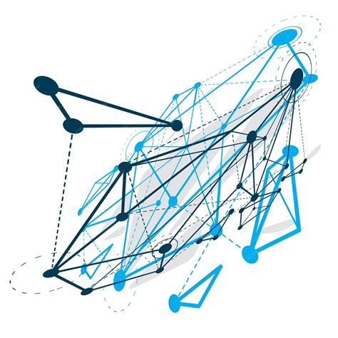 Premium Vector Abstract Geometric 3d Wireframe Object Digital Technology Vector Illustration