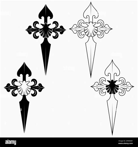 Vector Design Of Christian Symbology Of The Apostle Santiago Cross Of