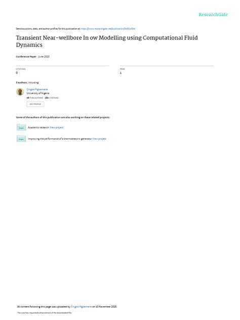 Transient Near Wellbore Inflow Modelling Using Computational Fluid Dynamics Pdf