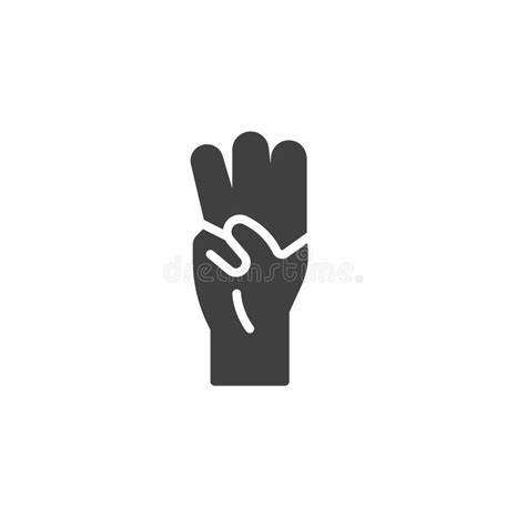 Hand Showing Counting Fingers Vector Icon Stock Illustration